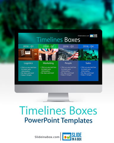 Timeline Boxes PowerPoint Templates | Slide in a Box