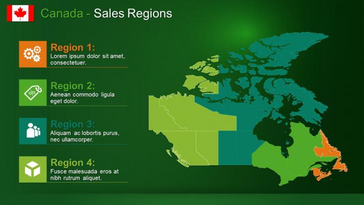 CANADA Maps PowerPoint Template | Slide in a Box